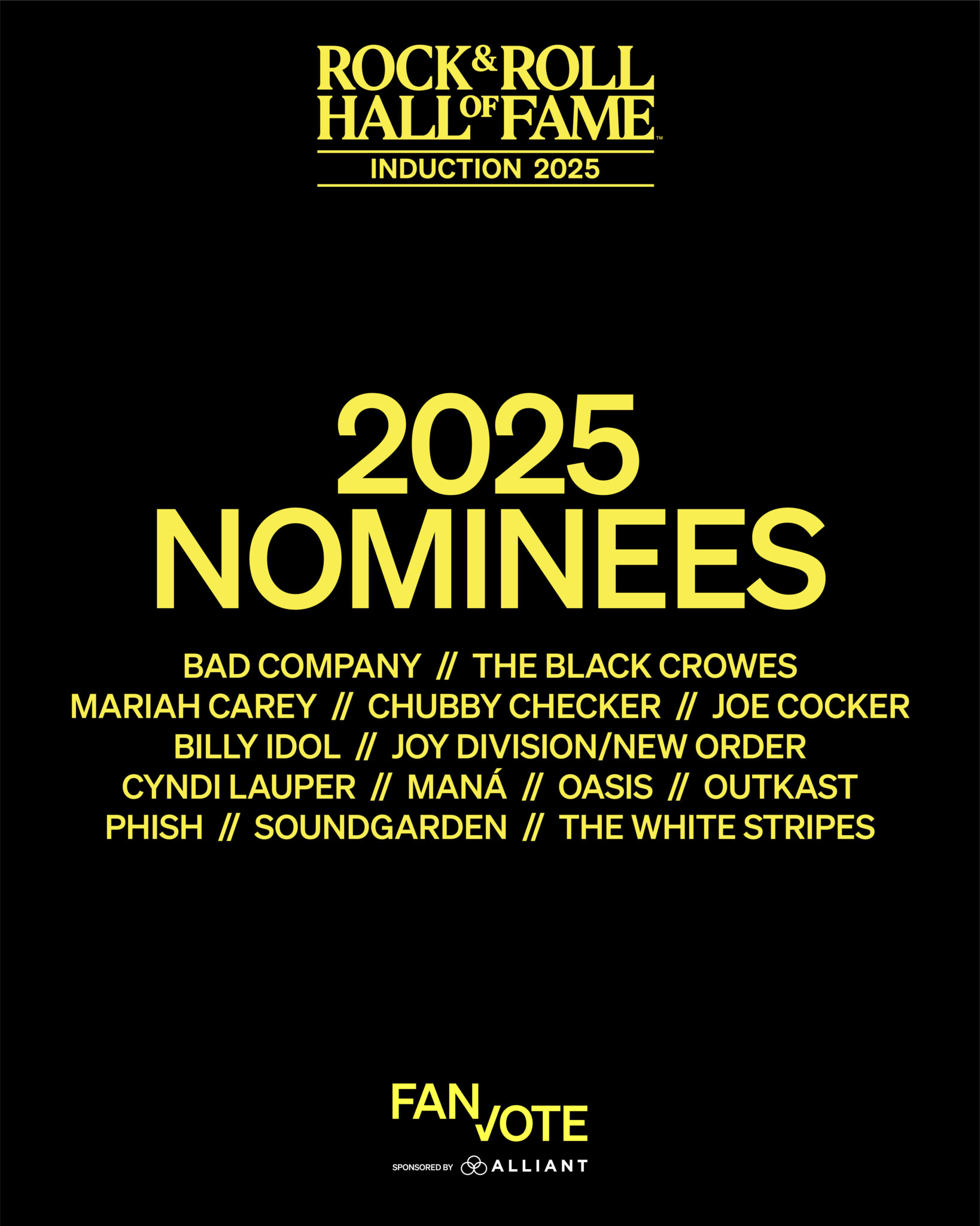2025 Rock & Roll Hall of Fame Nominees Revealed