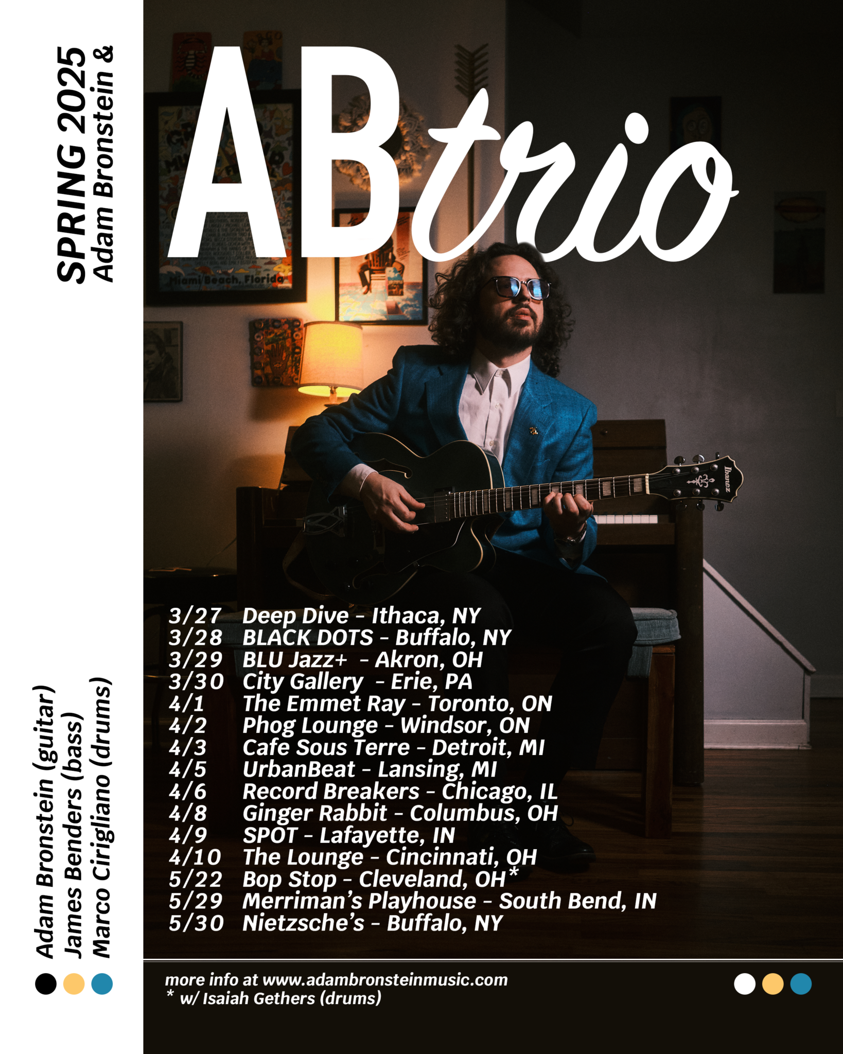 Adam Bronstein & ABtrio Announces Spring Tour, Three NY Stops