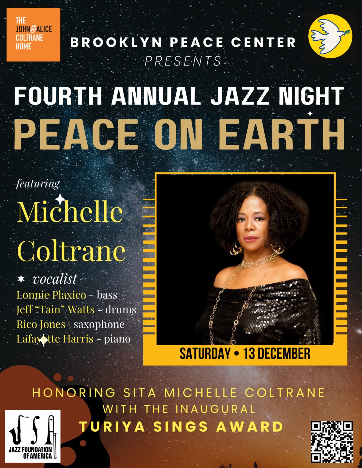 Jazz Night: Peace on Earth to Feature Michelle Coltrane & Friends
