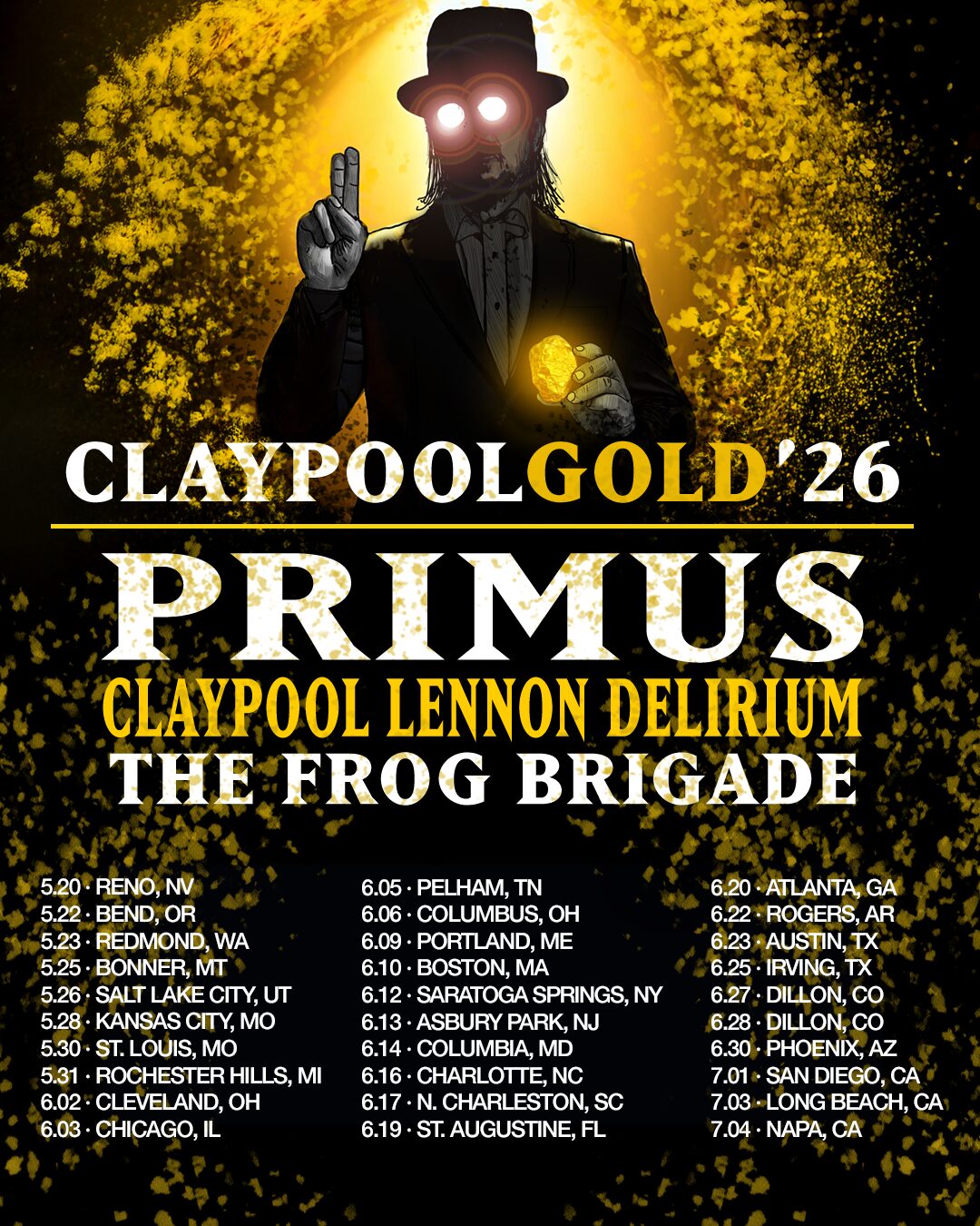 Les Claypool and Sean Lennon “Claypool Gold” tour at SPAC